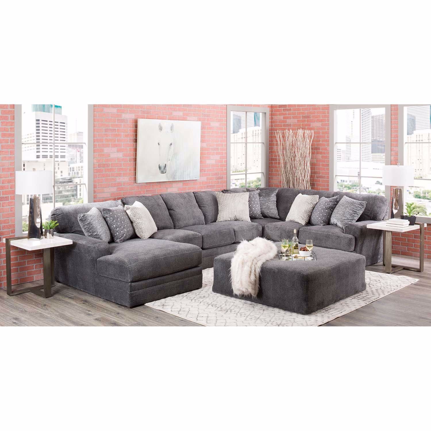 Mammoth 3PC Sectional with RAF Chaise | B-4376RC-3PC | AFW.com