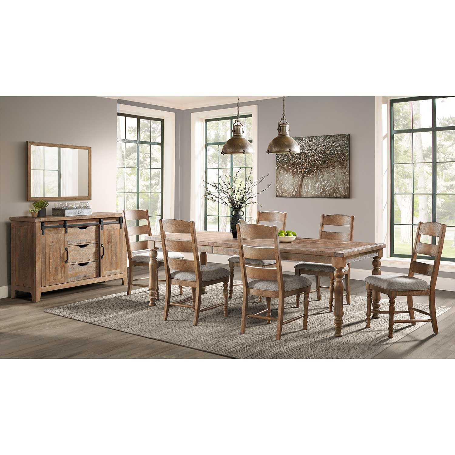 Highland 9 Piece Dining Set | HI-DTBL-9PC | AFW.com