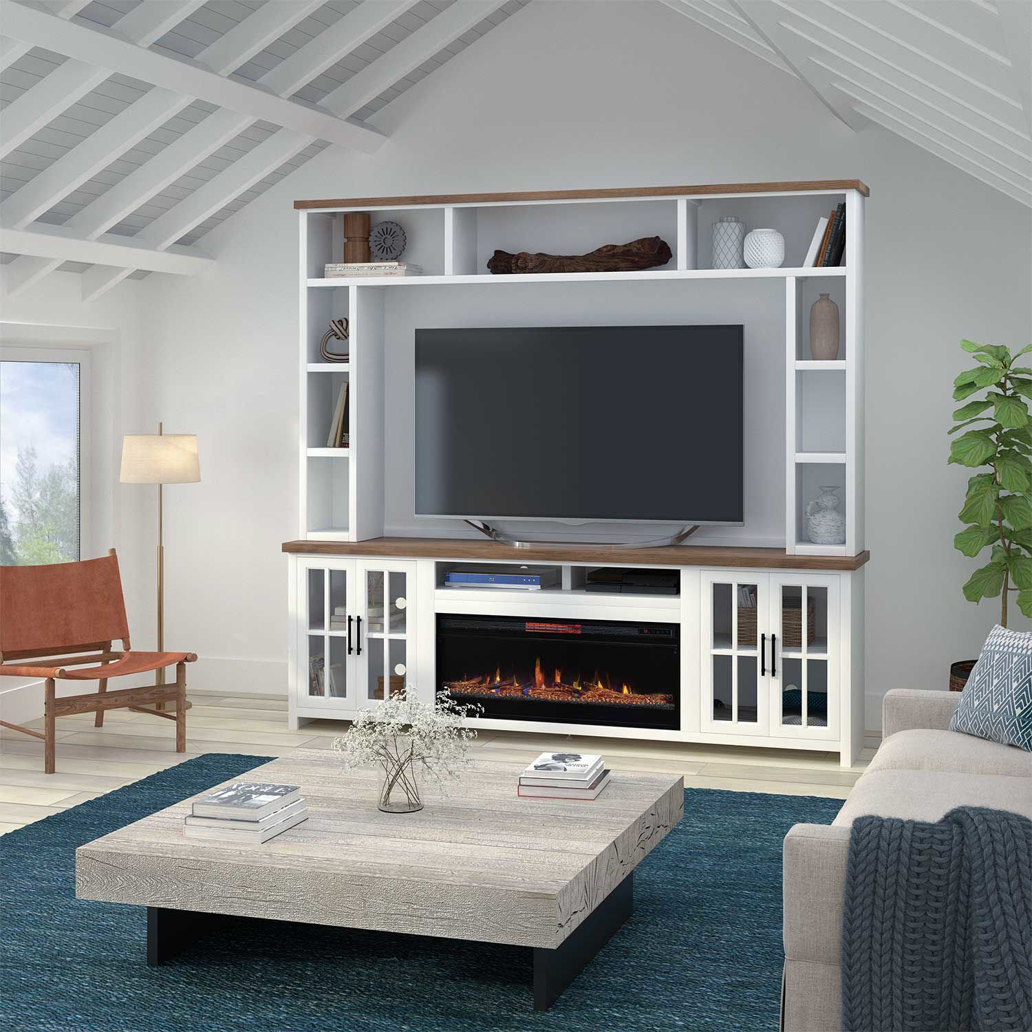 Hampton Super Fireplace and Hutch | HT54-SET | AFW.com