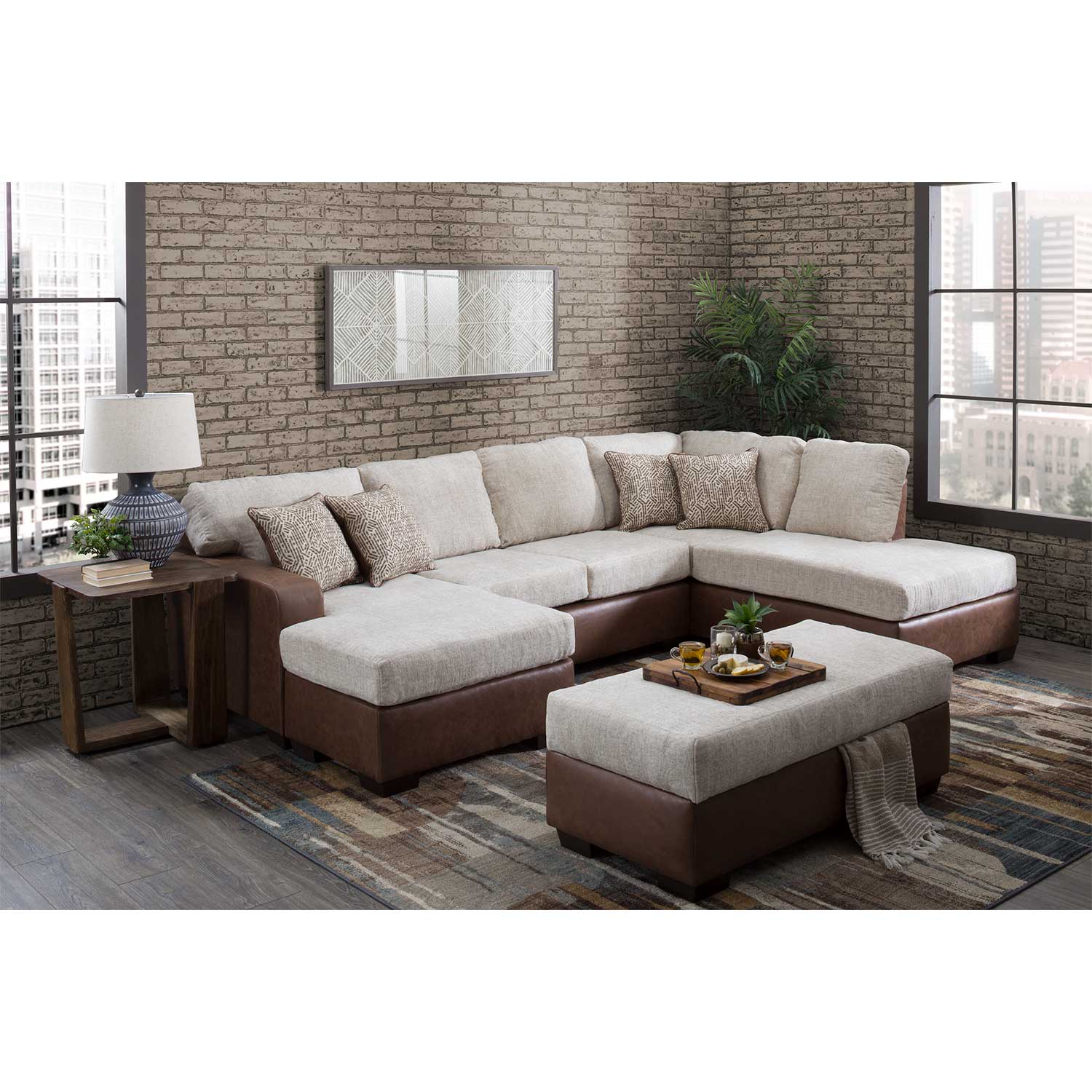 Devin 2 Piece Sectional with RAF Chaise | A-401RC-2PC | AFW.com
