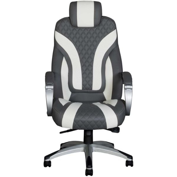 Gray and White High Back Office Chair | 8871GW | AFW.com