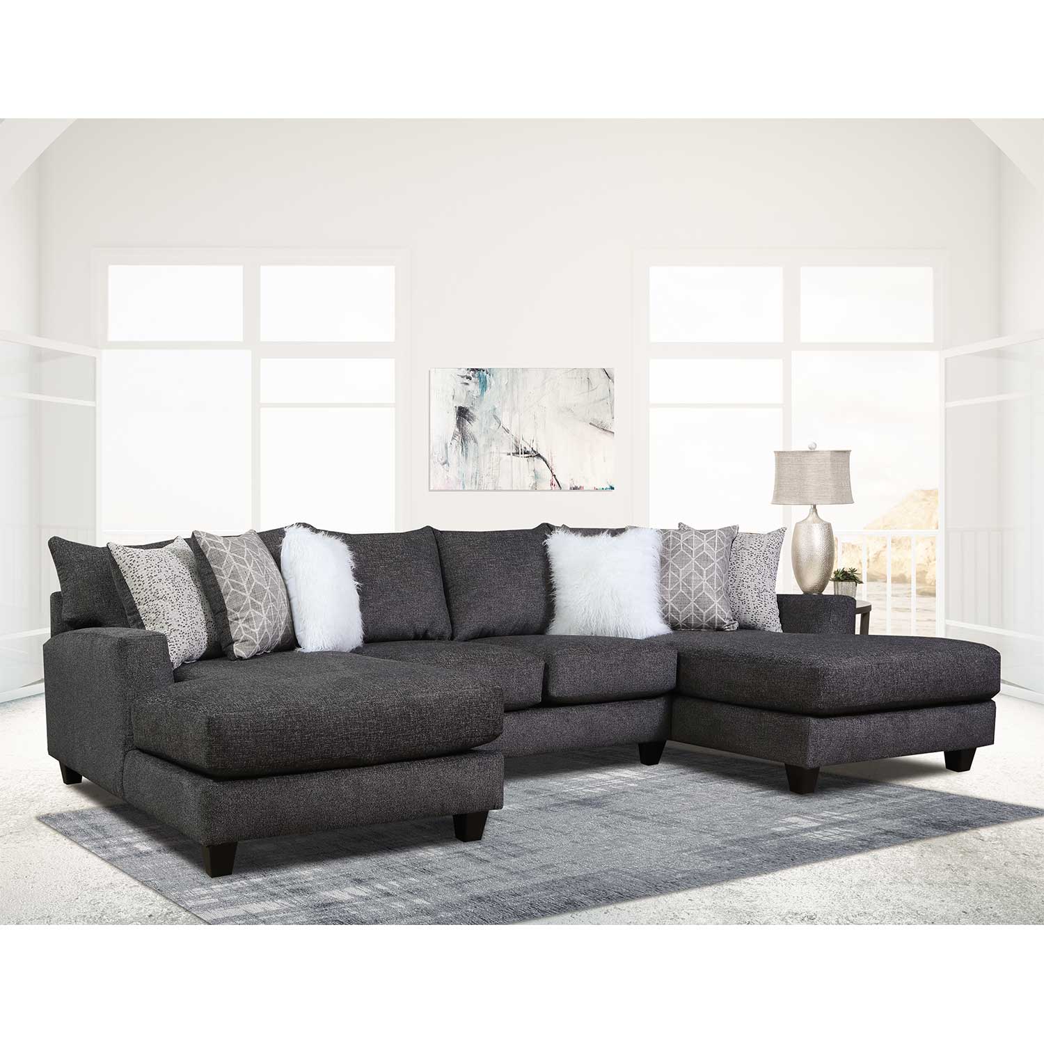 Bohemian Gray Sectional | A1-600-3PC | AFW.com