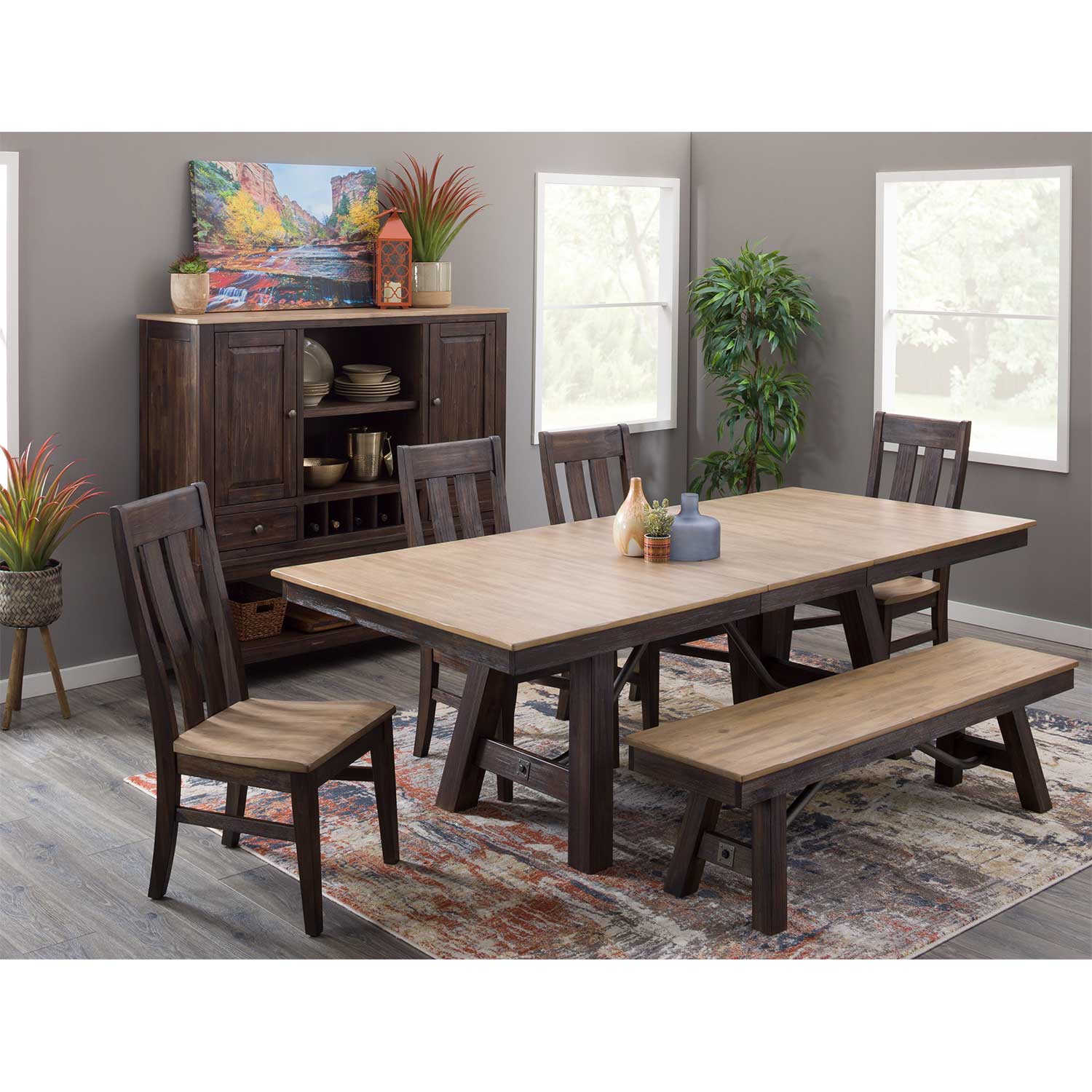 Transitions Two Tone Dining Bench | TR-BN | AFW.com