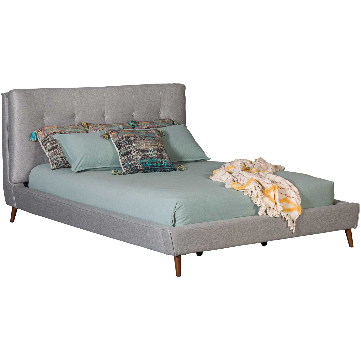 Eastern Upholstery Gray Queen Bed | 3004-QBED | AFW.com