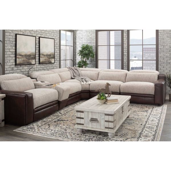 Reba 6 Piece Dual Power Recline Sectional | 1H-8901-6PC | AFW.com