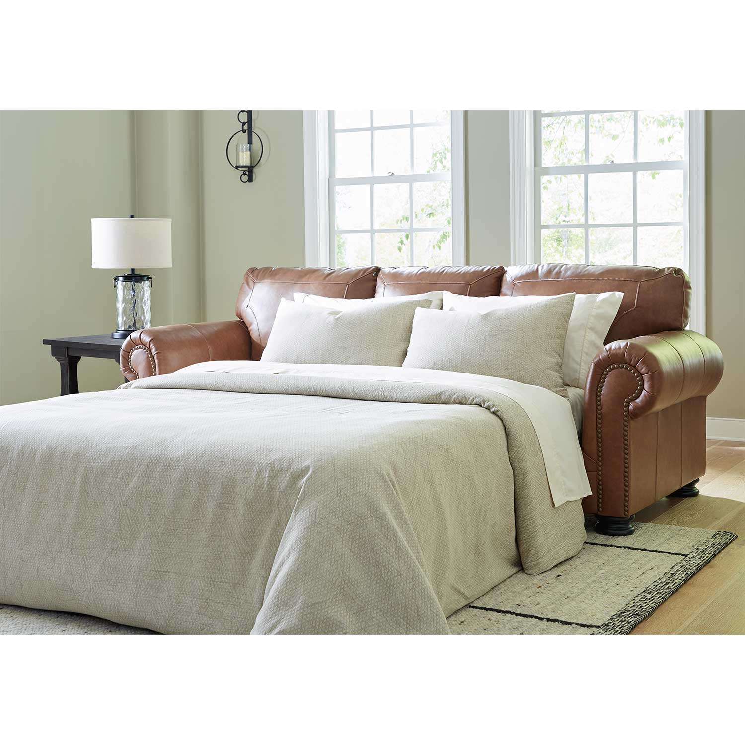 Carianna Leather Queen Sleeper | 0K0-576QS | AFW.com