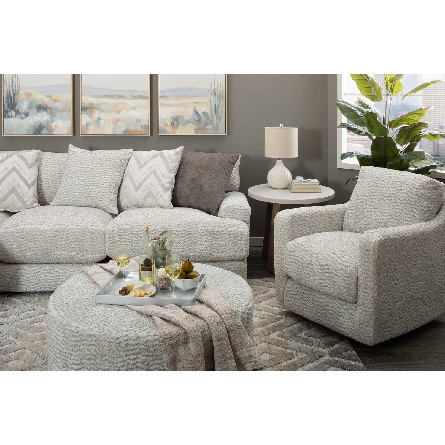 Rapture Ivory Swivel Chair - Franklin Corporation | AFW.com