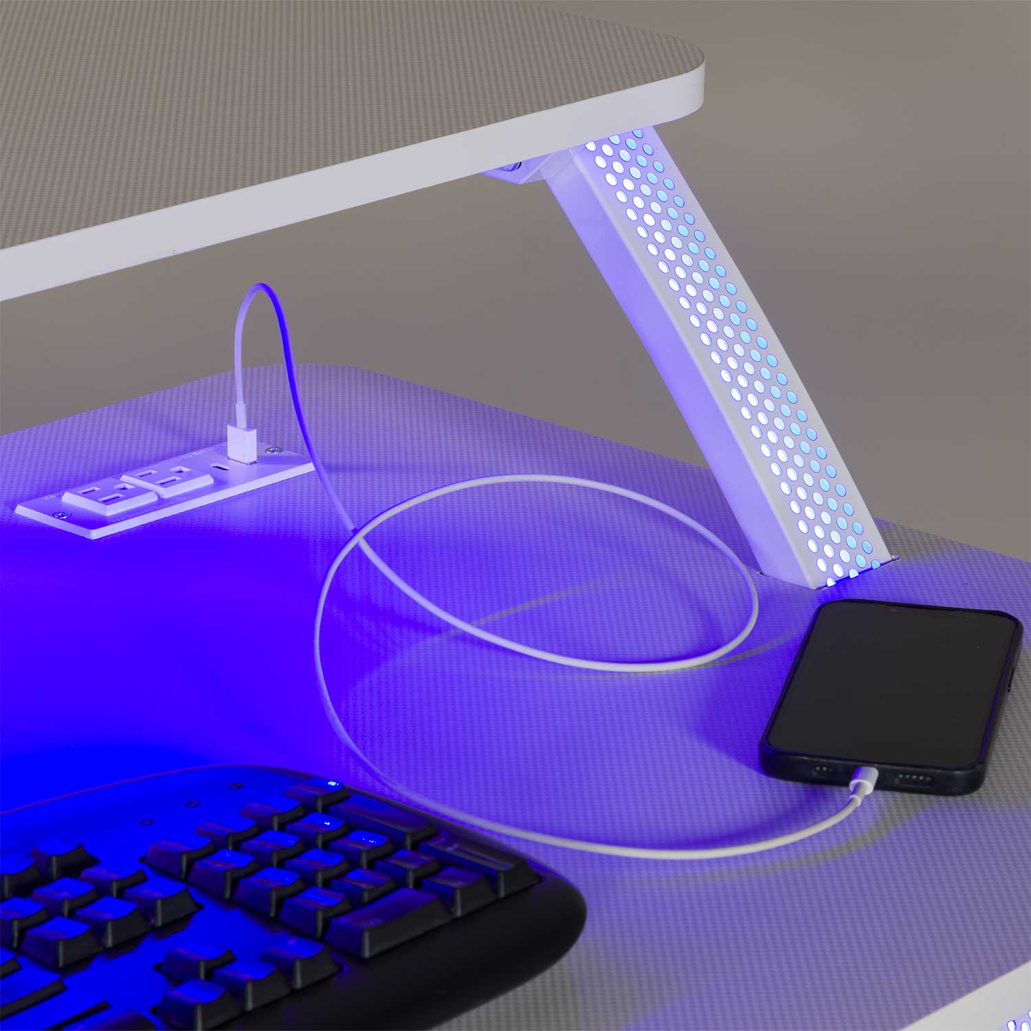 Pulsar LED gaming desk, White | FT30-WH | AFW.com