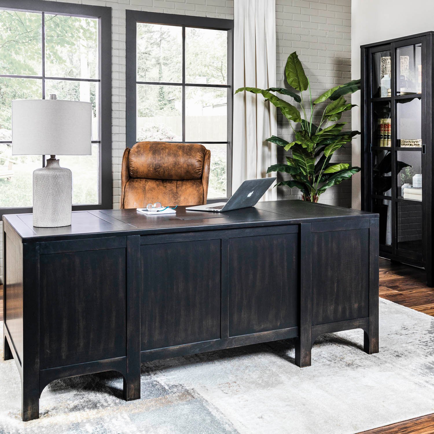 Hanford Executive Desk 72", Black | W1337-ED | | AFW.com