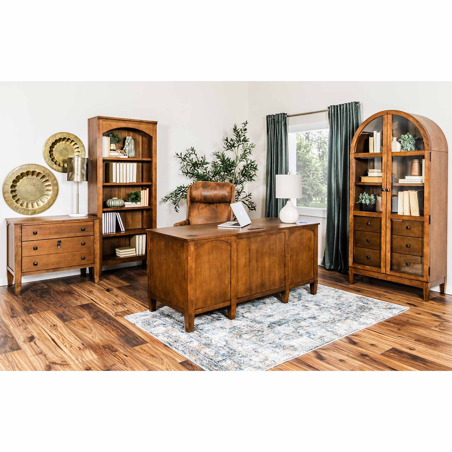 Portico Arched Bookcase with Doors | H-15970-6-BC2 | Elements ...