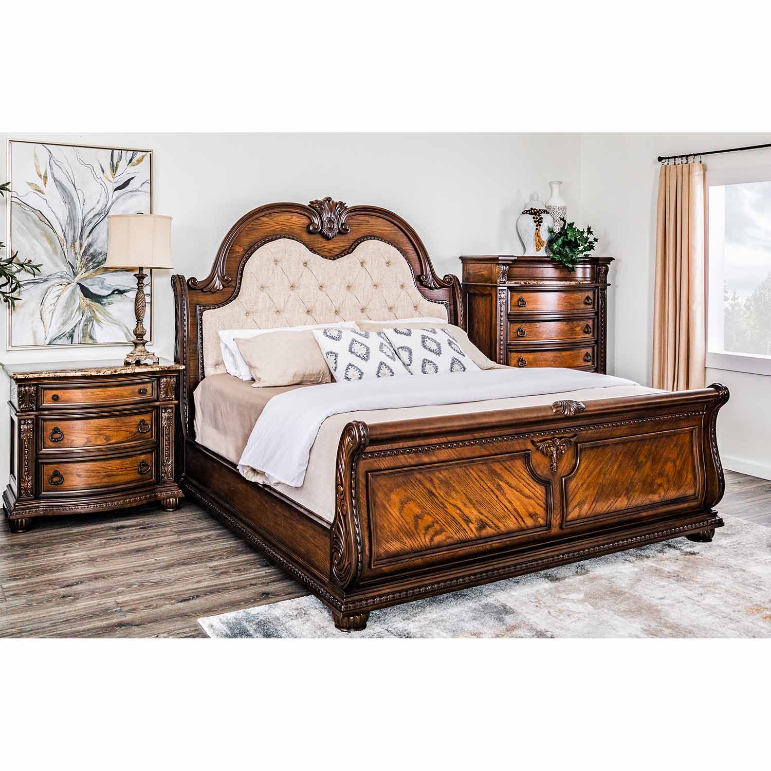 Stanley Queen Sleigh Bed | B1610-Q-HB (FABRIC)/KQHBLEG/KQ | | AFW.com
