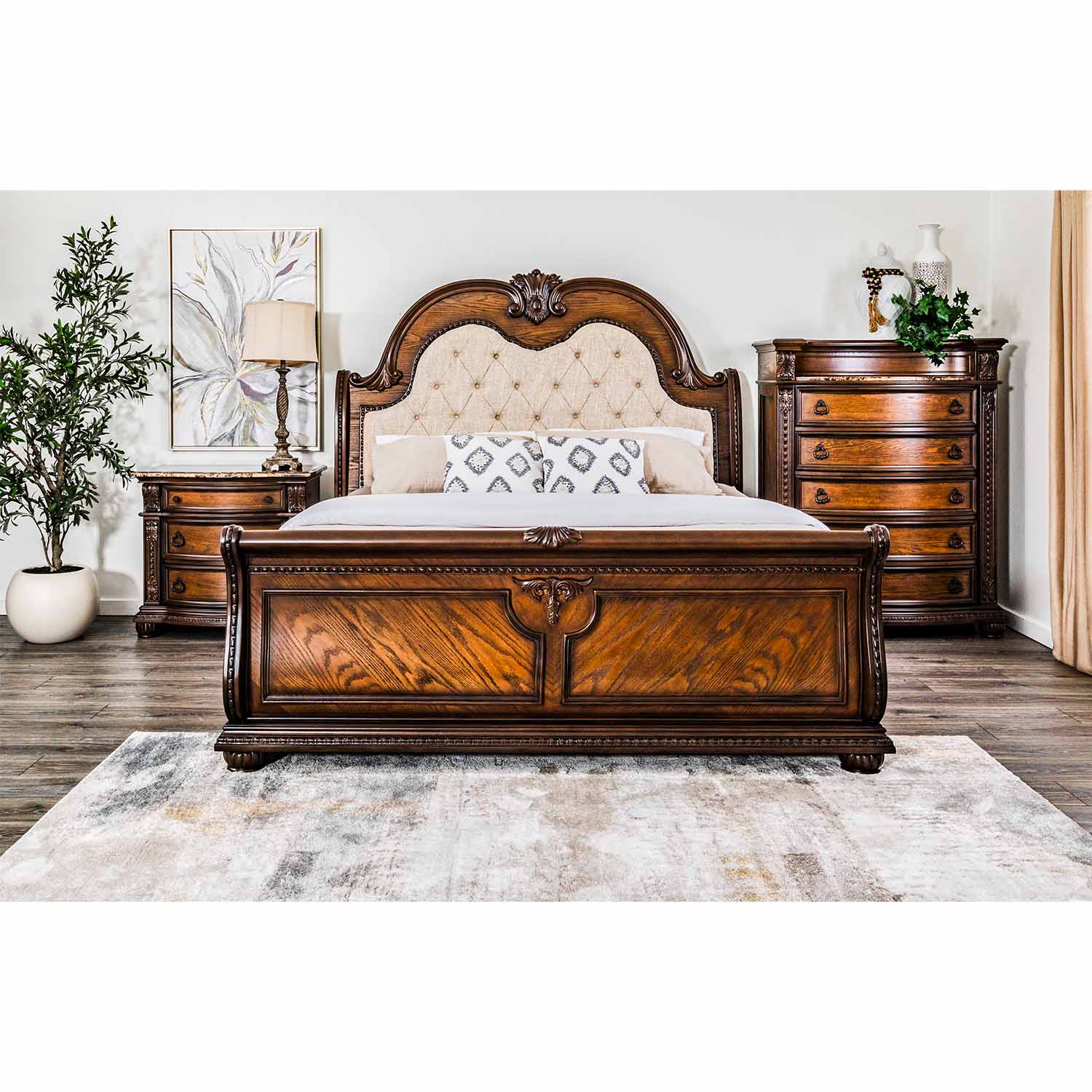 Stanley Queen Sleigh Bed | B1610-Q-HB (FABRIC)/KQHBLEG/KQ | | AFW.com