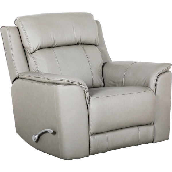Relax in the Colton Gray Leather Swivel Glider Recliner | AFW.com